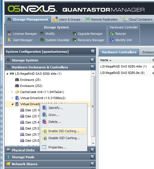 Managing hybrid SSD Caching w/ OS NEXUS QuantaStor – www | grep storage